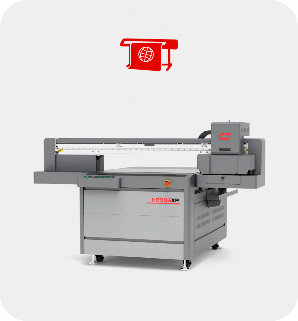 Impresora cama plana con tinta UV modelo H0906XP - Tubelite